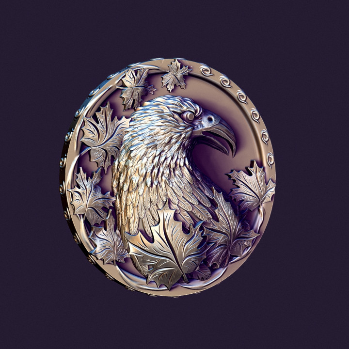 3D Printable CROW MEDALLION by Viktoriya Kabanova