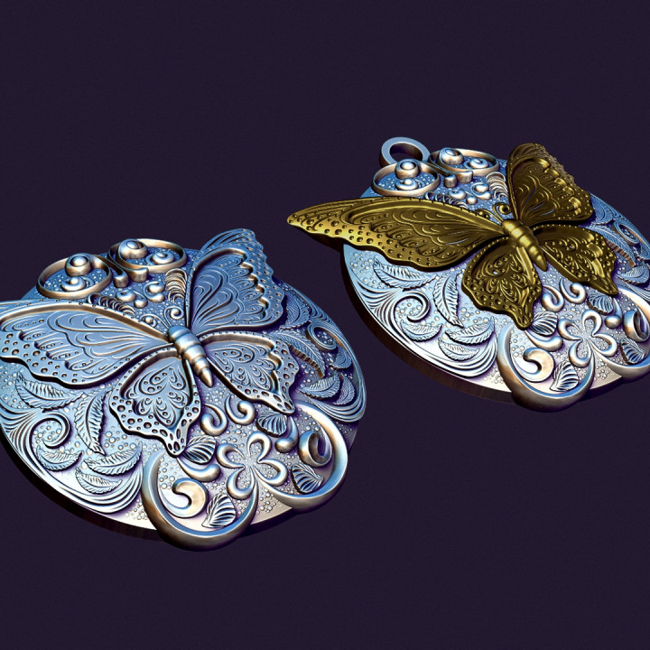 3D Printable BUTTERFLY MEDALLION by Viktoriya Kabanova
