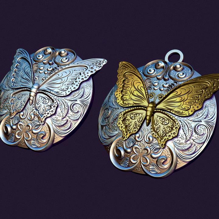 3D Printable BUTTERFLY MEDALLION by Viktoriya Kabanova