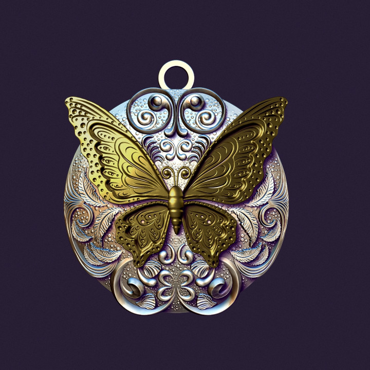 3D Printable BUTTERFLY MEDALLION by Viktoriya Kabanova