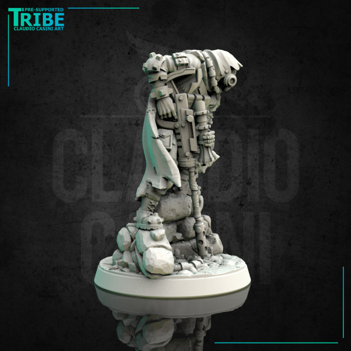 3D Printable (0111) Male ranger hunter post - apocalyptic sci-fi sniper ...