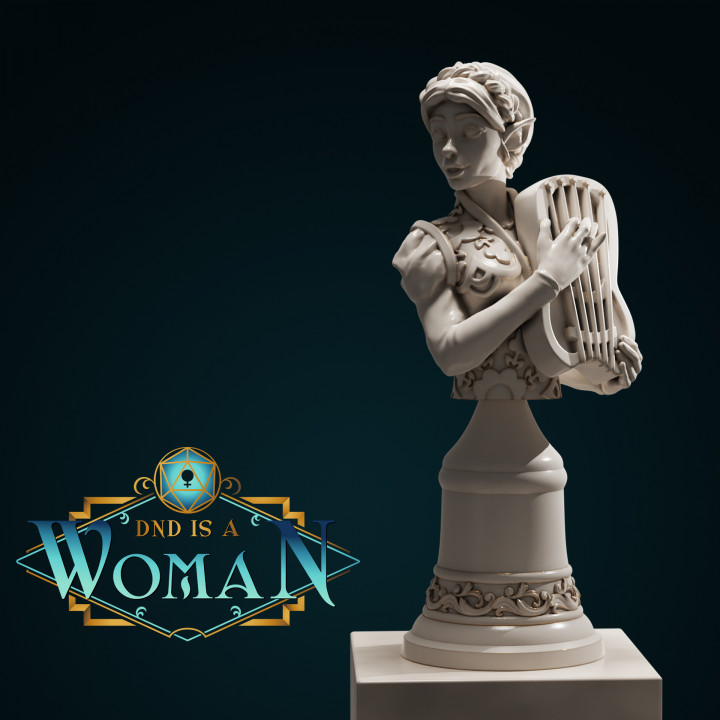 3D Printable Halfling Bard - Elizabeth - Bust by DnD is a Woman