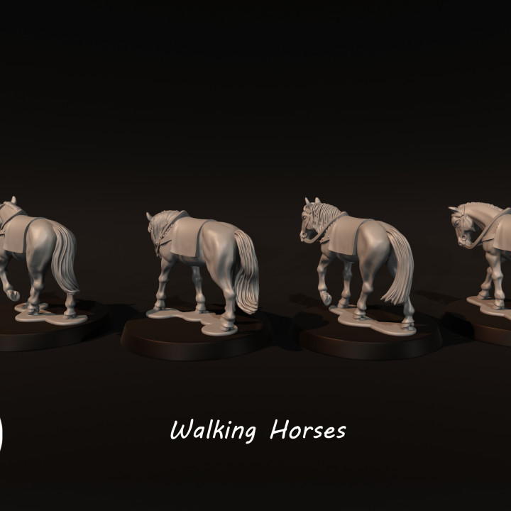 3D Printable Walking Horses by Medbury Miniatures