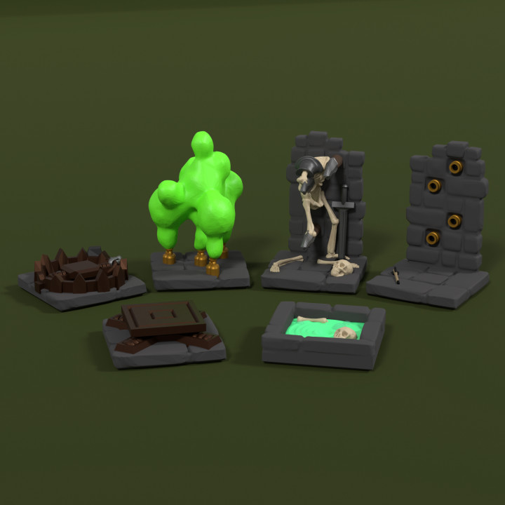 3D Printable Traps for use with DnD / TTRPG / HeroQuest Board Game etc ...