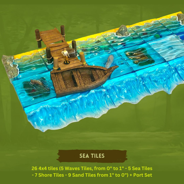 3D Printable Sea Tiles - Translucent / See Through by MiniaturesCraze