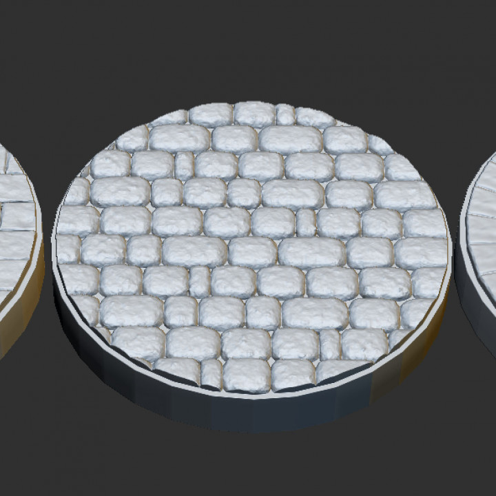 3D Printable 25mm Stone Bases for Miniatures by Rogue Hero Minis