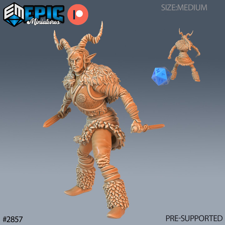 3D Printable Tiefling Viking Female Set / Ruthless Nordic Warrior ...
