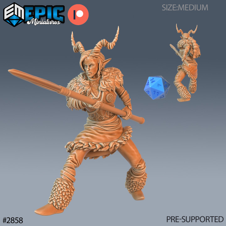 3D Printable Tiefling Viking Female Set / Ruthless Nordic Warrior ...