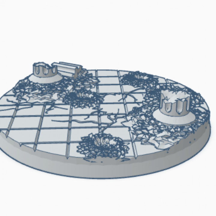 3D Printable Set of 3 Gothic 80mm by 80mm Round Miniature Bases by ...