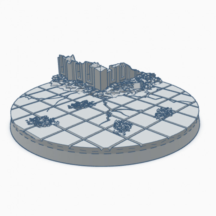 3D Printable Set of 3 Gothic 80mm by 80mm Round Miniature Bases by ...