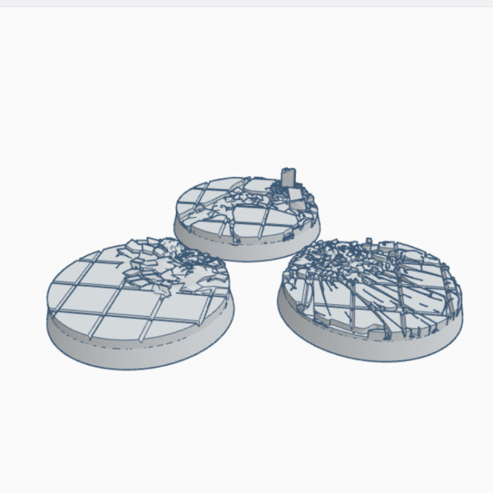 3D Printable Set of 3 Gothic 40mm by 40mm Round Miniature Bases by ...
