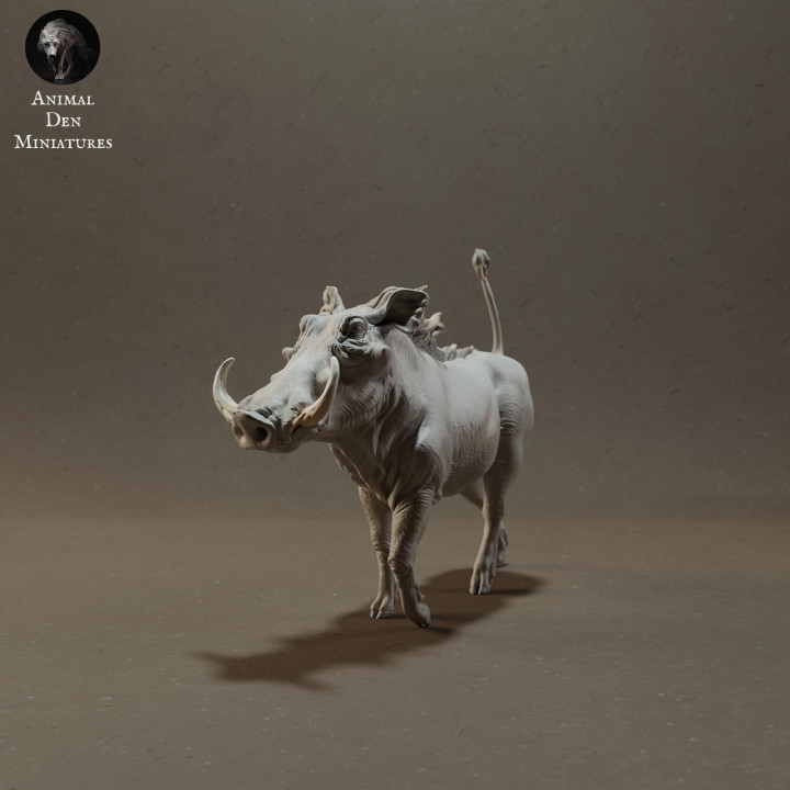 3D Printable Common Warthog by Animal Den Miniatures