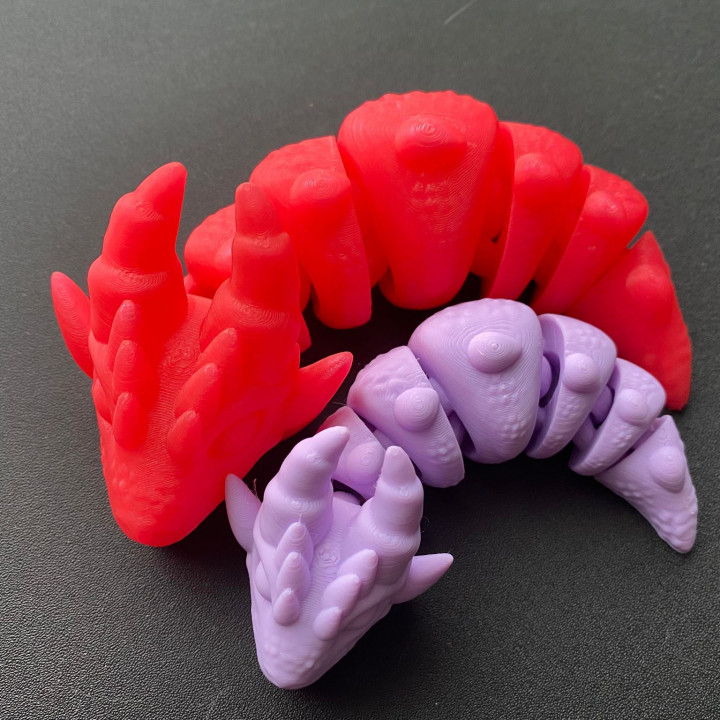3D Printable Flexible Croissant Dragon by The Dragon's Den