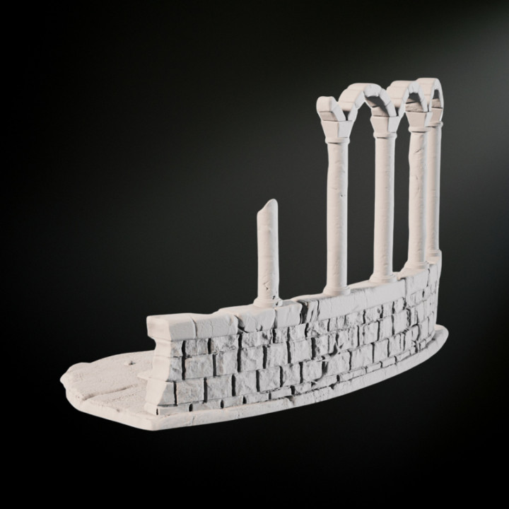 3D Printable Fantasy Medieval Ruined Columns by WargamesCo