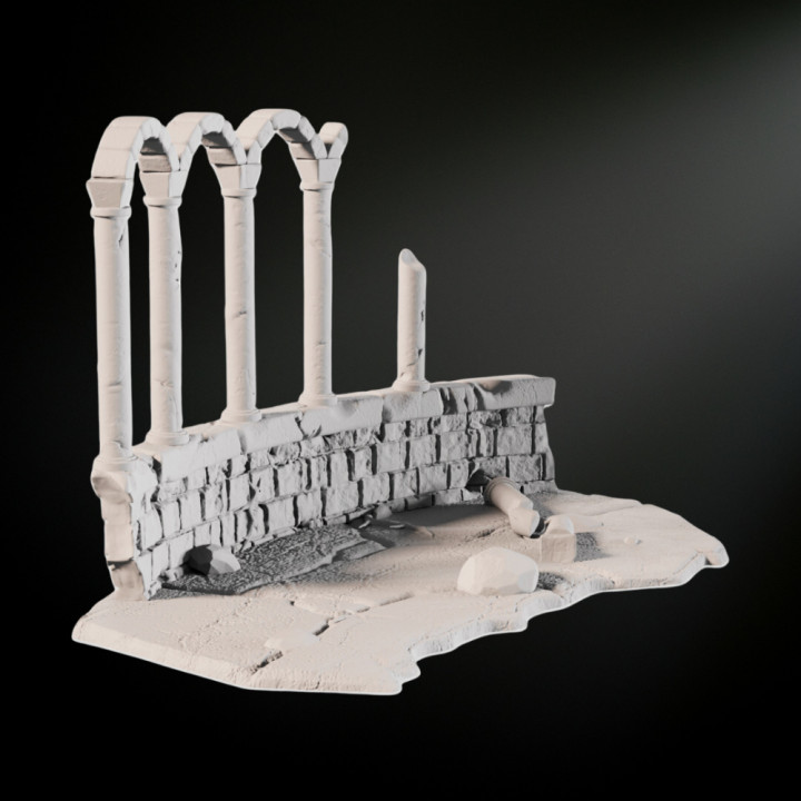 3D Printable Fantasy Medieval Ruined Columns by WargamesCo