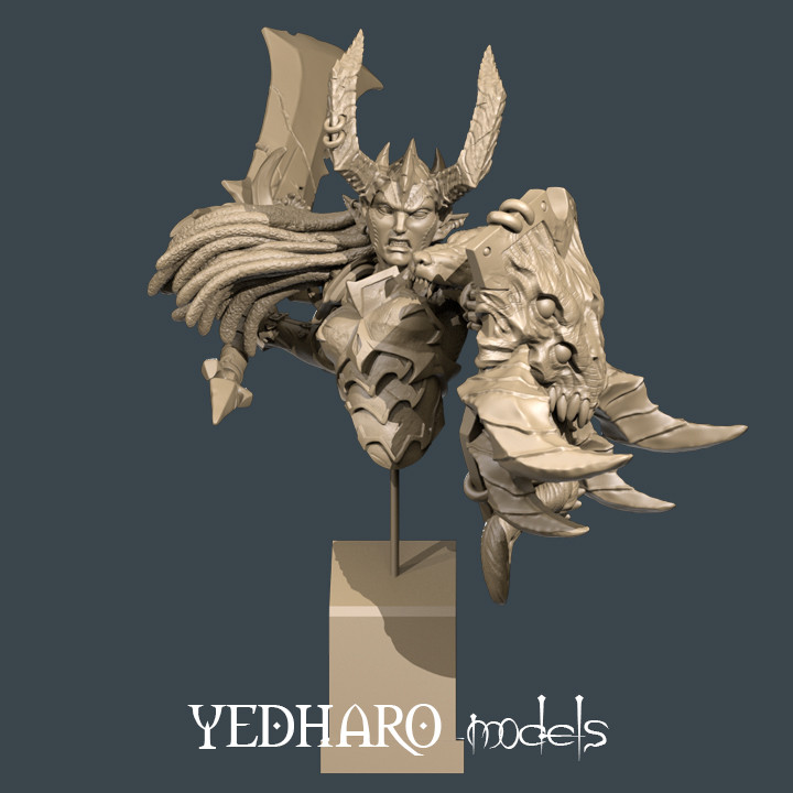3D Printable Demon Princess Bust by Yedharo Models SL