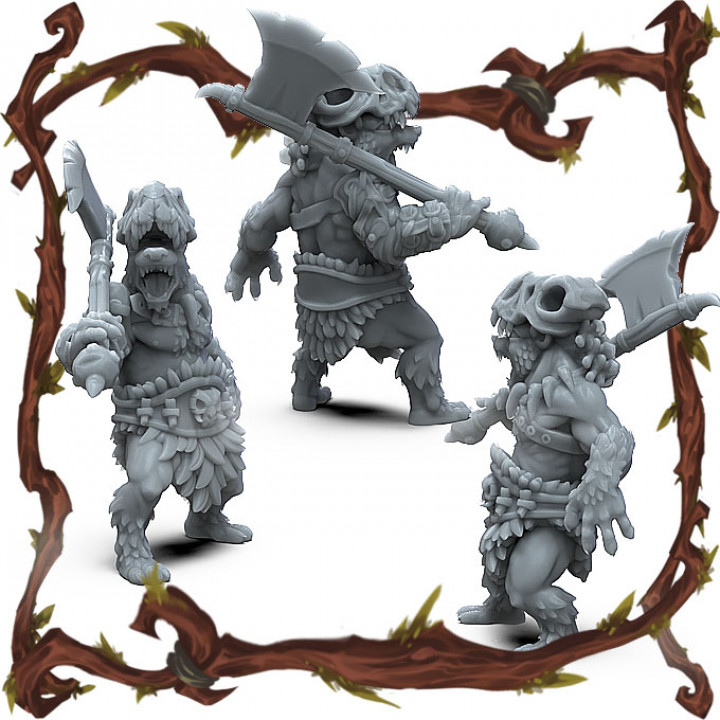 3D Printable Badgerfolk Barbarian Garden Fable by RocketPigGames