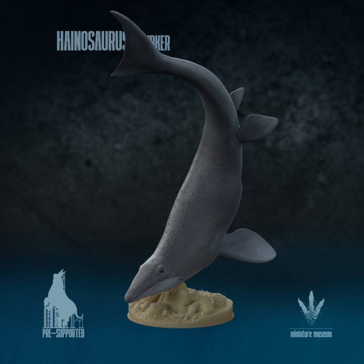 3D Printable Hainosaurus boubker : Swimming by Miniature Museum
