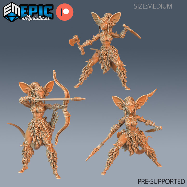 3D Printable Mice Folk Viking Female Set / Nordic Rat Warrior / Norse ...