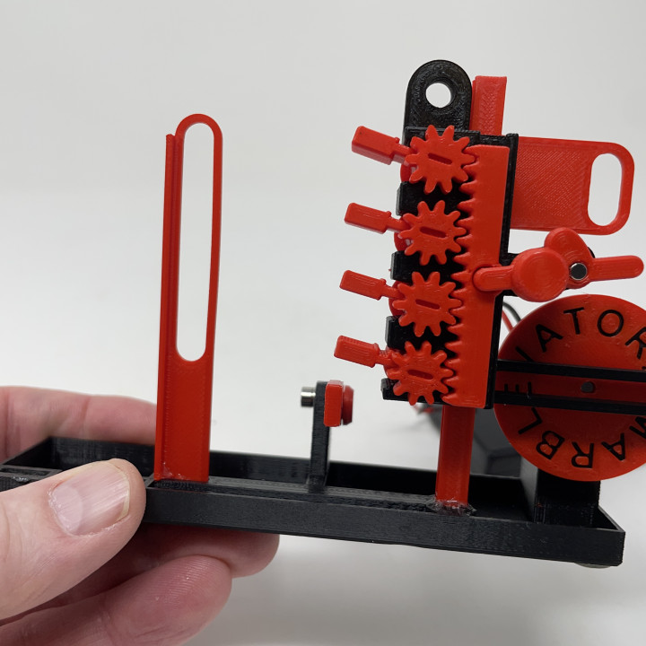 3D Printable Marblevator, Paddle Lift. by Greg Zumwalt