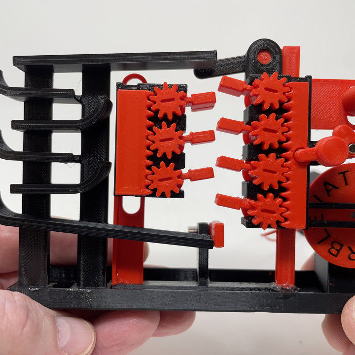 3D Printable Marblevator, Paddle Lift. by Greg Zumwalt