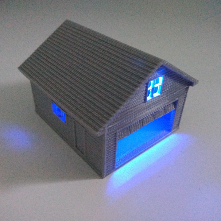 3D Printable N-Scale Garage (FREE) by Jason