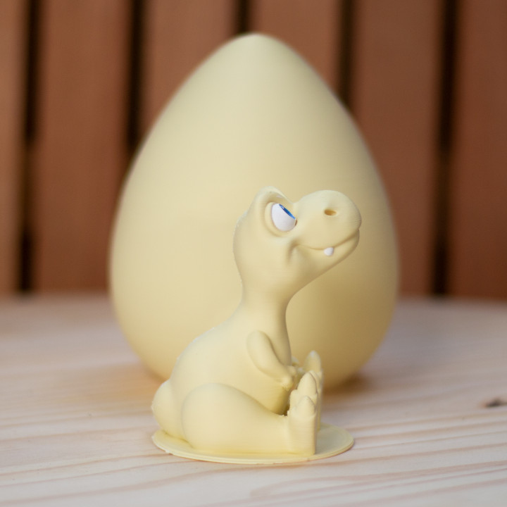 3D Printable SURPRISE EGG (T-REX BABY) by Rogi Studios