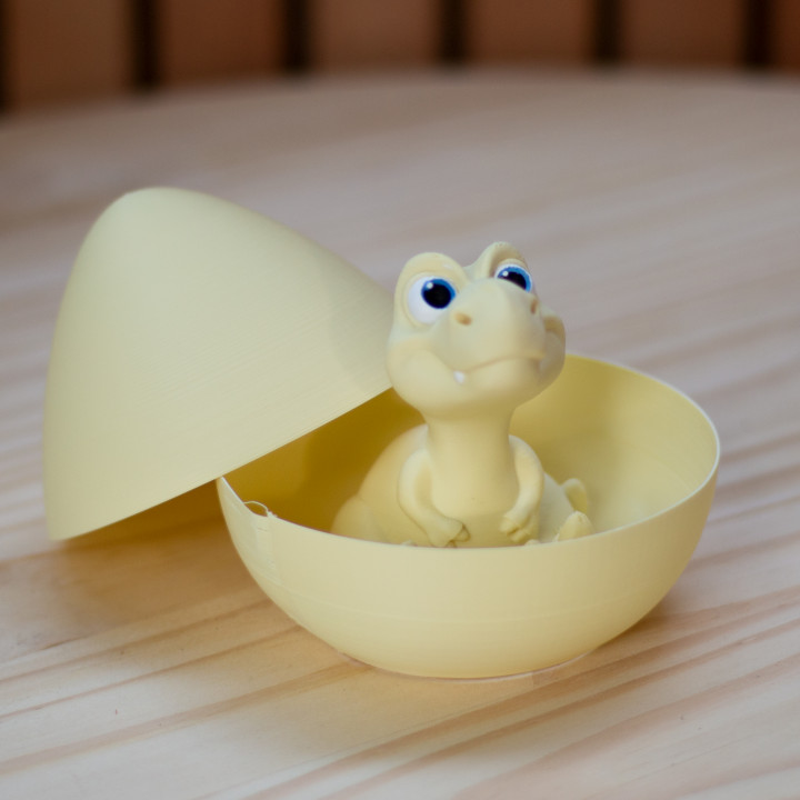 3D Printable SURPRISE EGG (T-REX BABY) by Rogi Studios