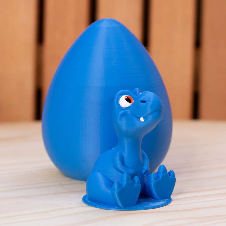 3D Printable SURPRISE EGG (T-REX BABY) by Rogi Studios