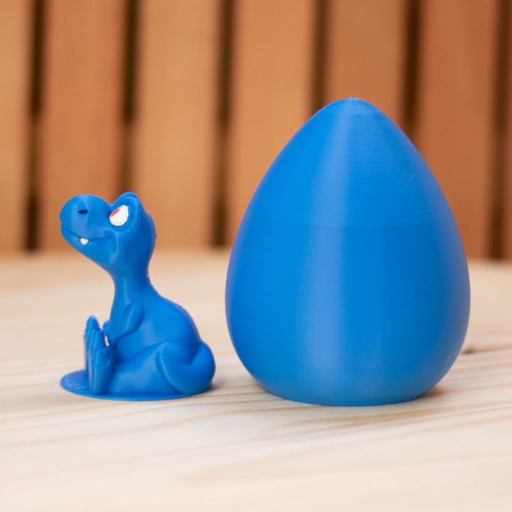 3D Printable SURPRISE EGG (T-REX BABY) by Rogi Studios