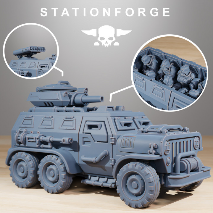 3D Printable GrimGuard - Armored Vehicle by Station Forge