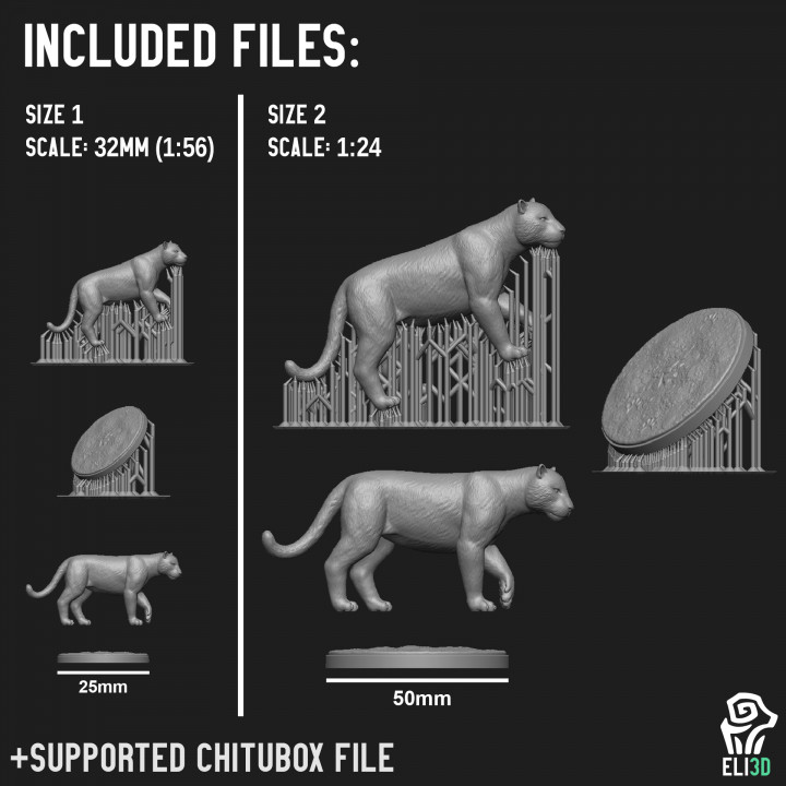 3D Printable Panther - Animal by ELI 3D