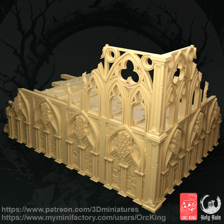 3D Printable Supportless Modular Gothic Terrain 01 by Orc King Studio