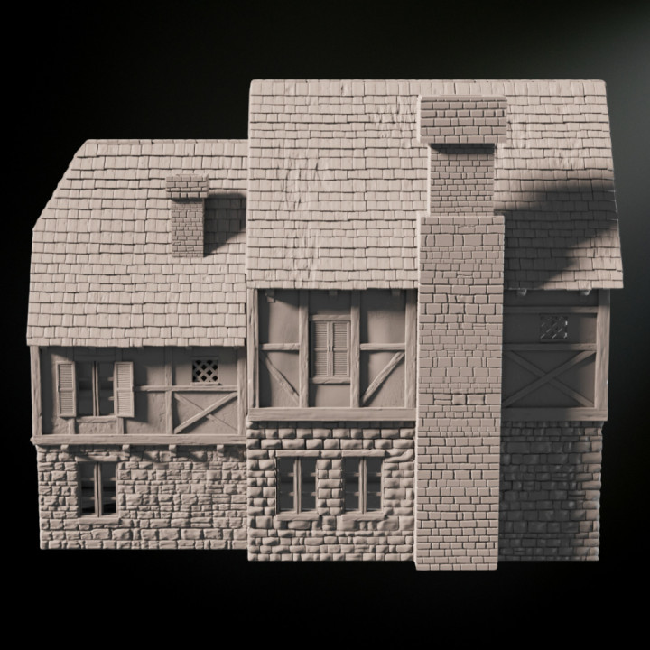 3D Printable Medieval Houses by WargamesCo