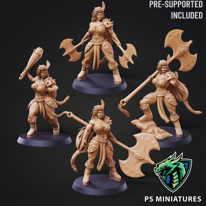3D Printable Barbarian Battlemaster Bundle + Pinups by PSMiniatures