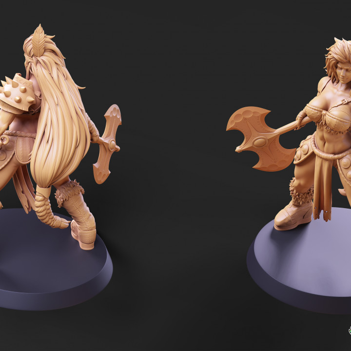 3D Printable Barbarian Battlemaster Bundle + Pinups by PSMiniatures