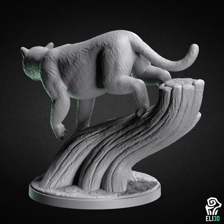 3D Printable Panther on Tree - Animal by ELI 3D