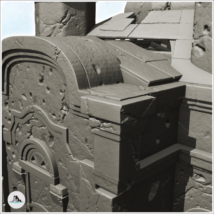 3D Printable Ruins of an orthodox church with five couples and ...
