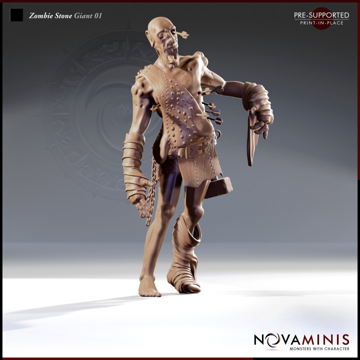 3D Printable Zombie Stone Giant 01 by NOVAMINIS