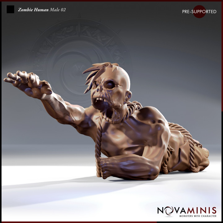 3D Printable Zombie Human Male 02 by NOVAMINIS