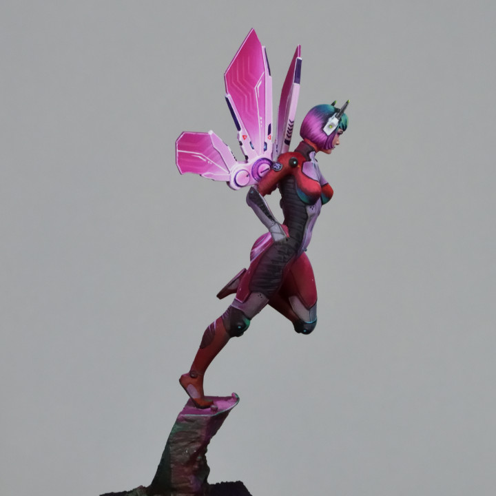 3D Printable Cyber Belles - Red Belle by Ouroboros Miniatures