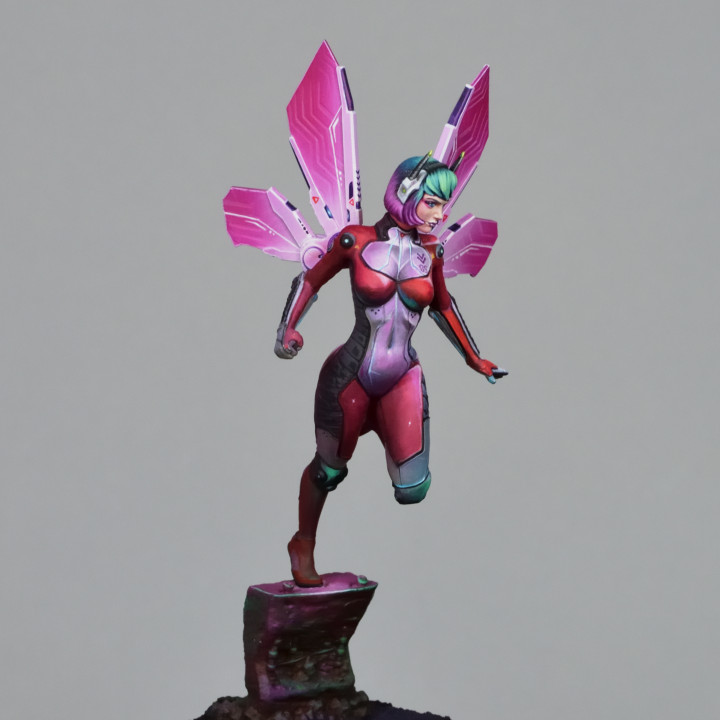 3D Printable Cyber Belles - Red Belle by Ouroboros Miniatures