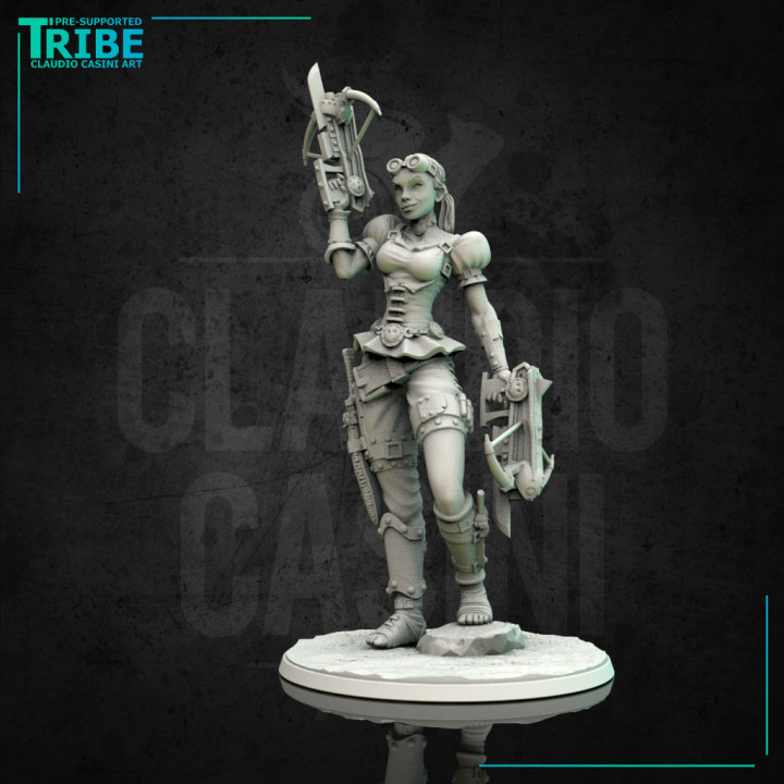 3D Printable (MK 0006) Female rogue with double crossbow Statue 90mm ...