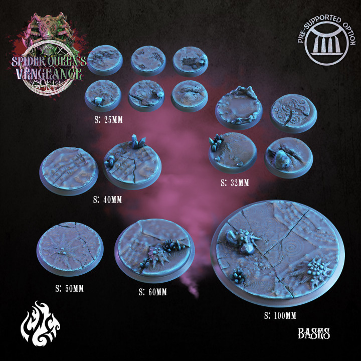 3D Printable March '23 themed bases: Dark Elf Terrain & Spider Den by ...