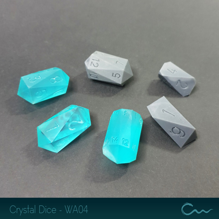 3D Printable Crystal Dice - WA04 by The Cape Wyrm