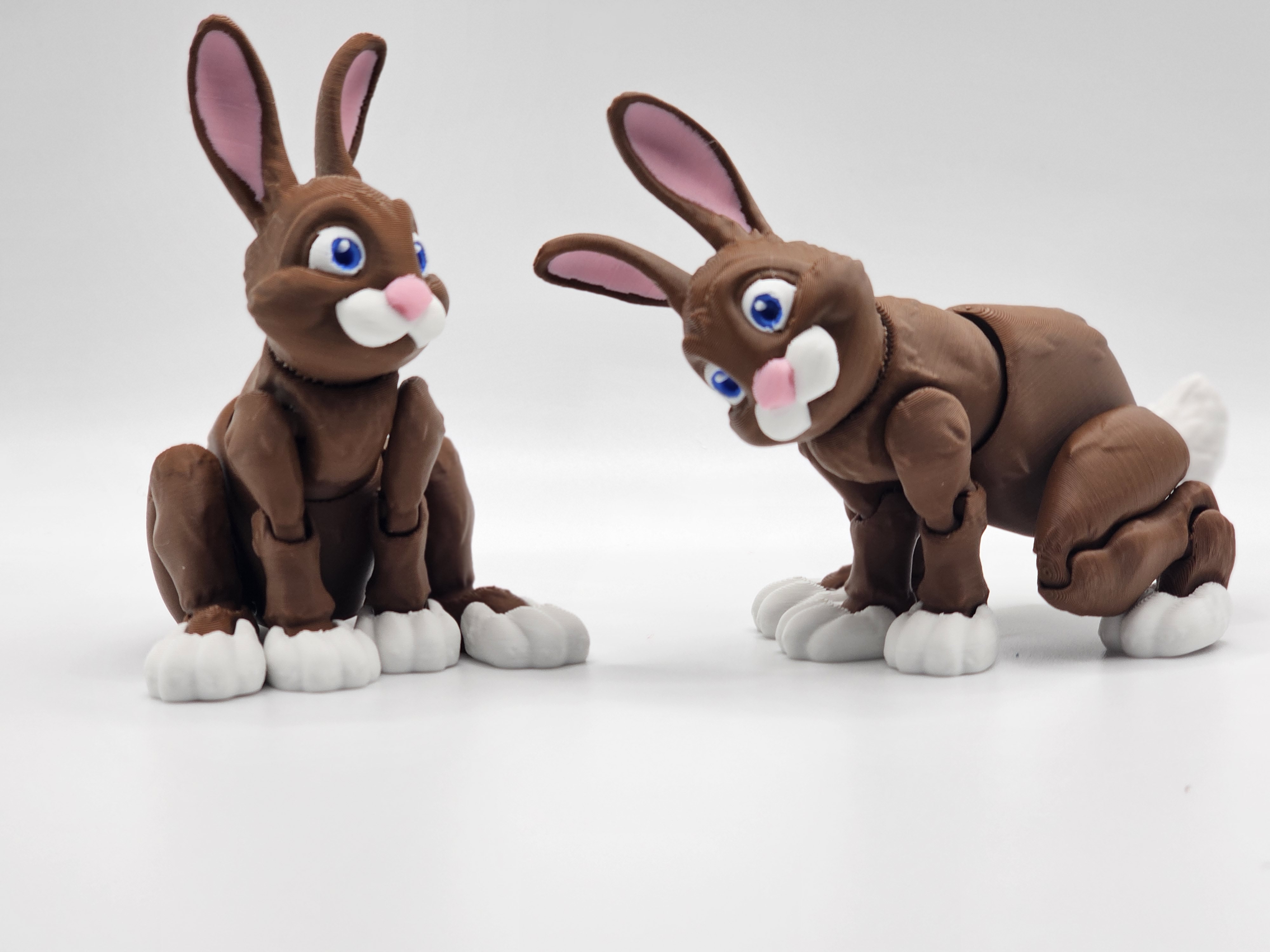 3D Printable Bunny Rabbit Articulated figure, Print-In-Place, Cute ...
