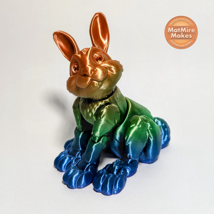 3D Print of Bunny Rabbit Articulated figure, Print-In-Place, Cute Flexi ...
