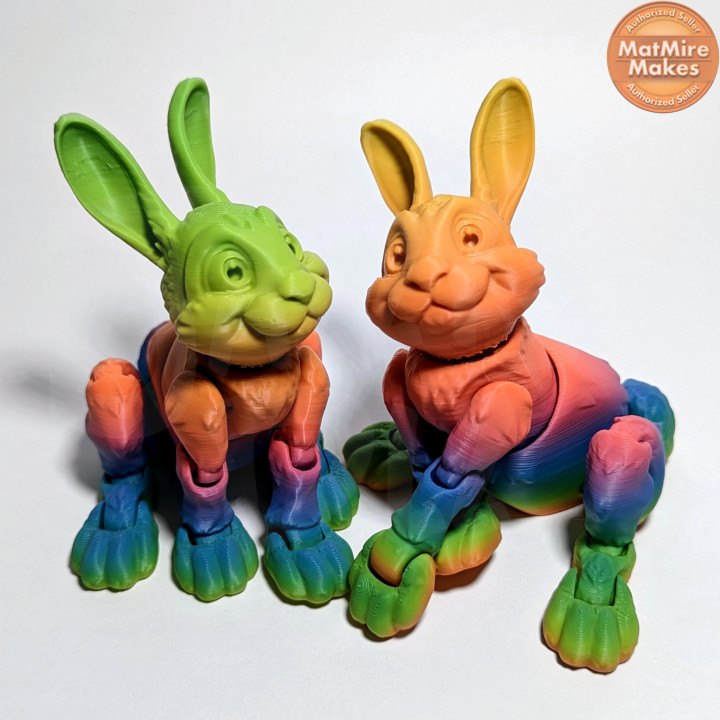3D Print of Bunny Rabbit Articulated figure, Print-In-Place, Cute Flexi ...
