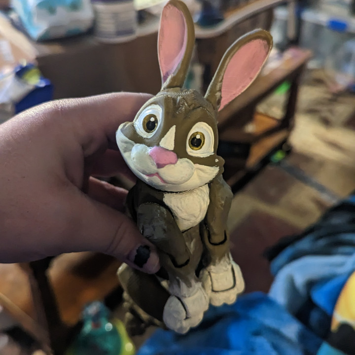 3D Print of Bunny Rabbit Articulated figure, Print-In-Place, Cute Flexi ...