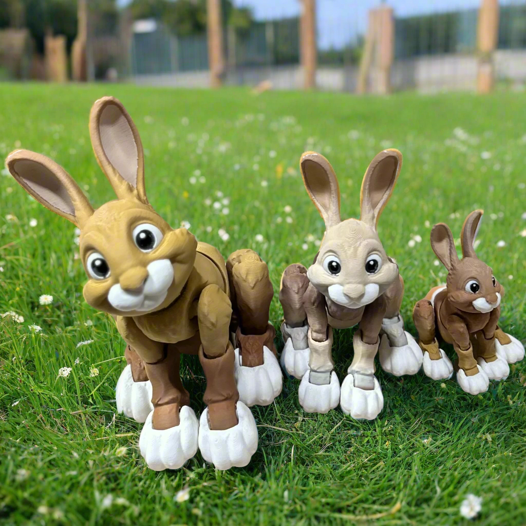 3D Printable Bunny Rabbit Articulated figure, Print-In-Place, Cute ...